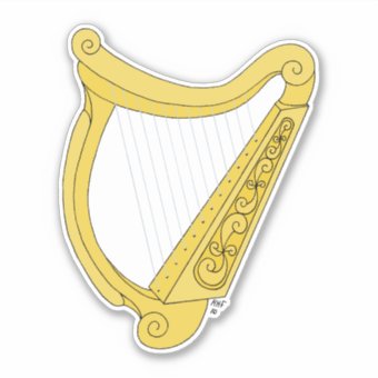 Irish Harp Sticker | Zazzle