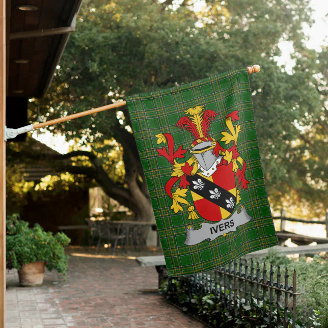 Irish Ivers Coat of Arms Family Crest Ireland House Flag | Zazzle