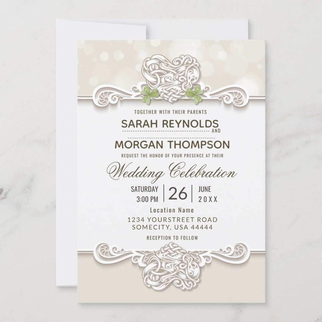 Irish Lace Wedding Invitation | Zazzle