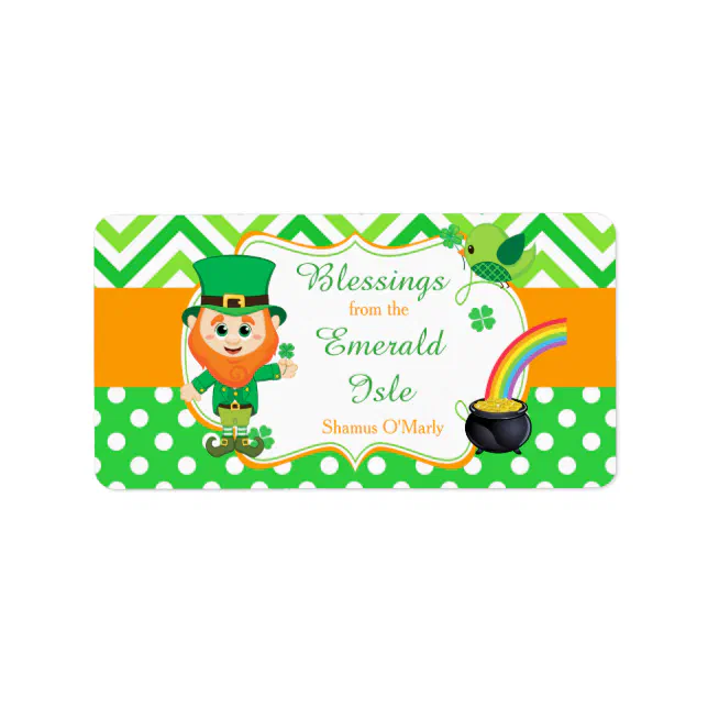 Irish Leprechaun Blessing St Patrick's Day Label | Zazzle