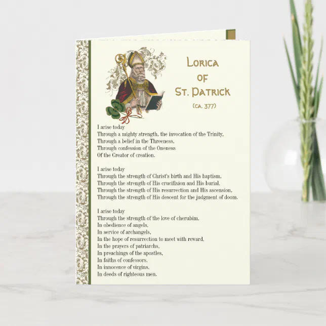 Irish Lorica of St. Patrick Prayer Card | Zazzle