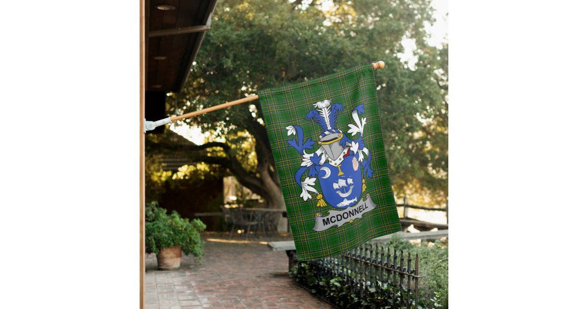 Irish McDonnell Coat of Arms Family Crest Ireland House Flag | Zazzle