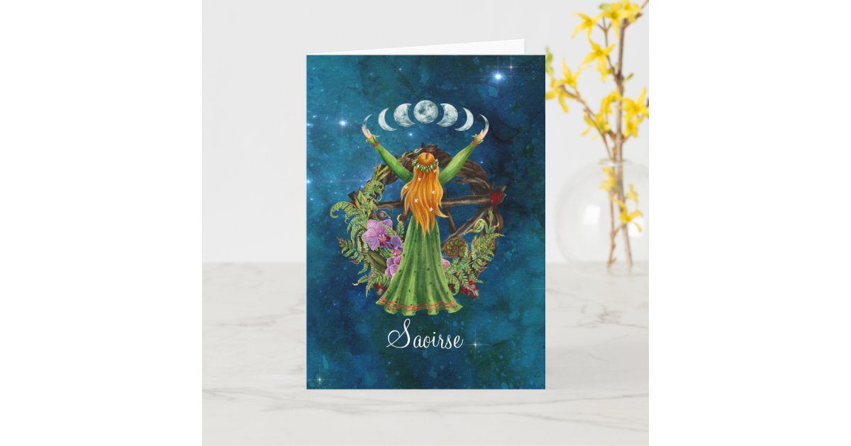 Irish Moon Goddess Card | Zazzle