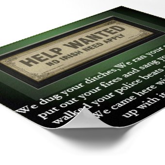 Irish need not apply poster | Zazzle