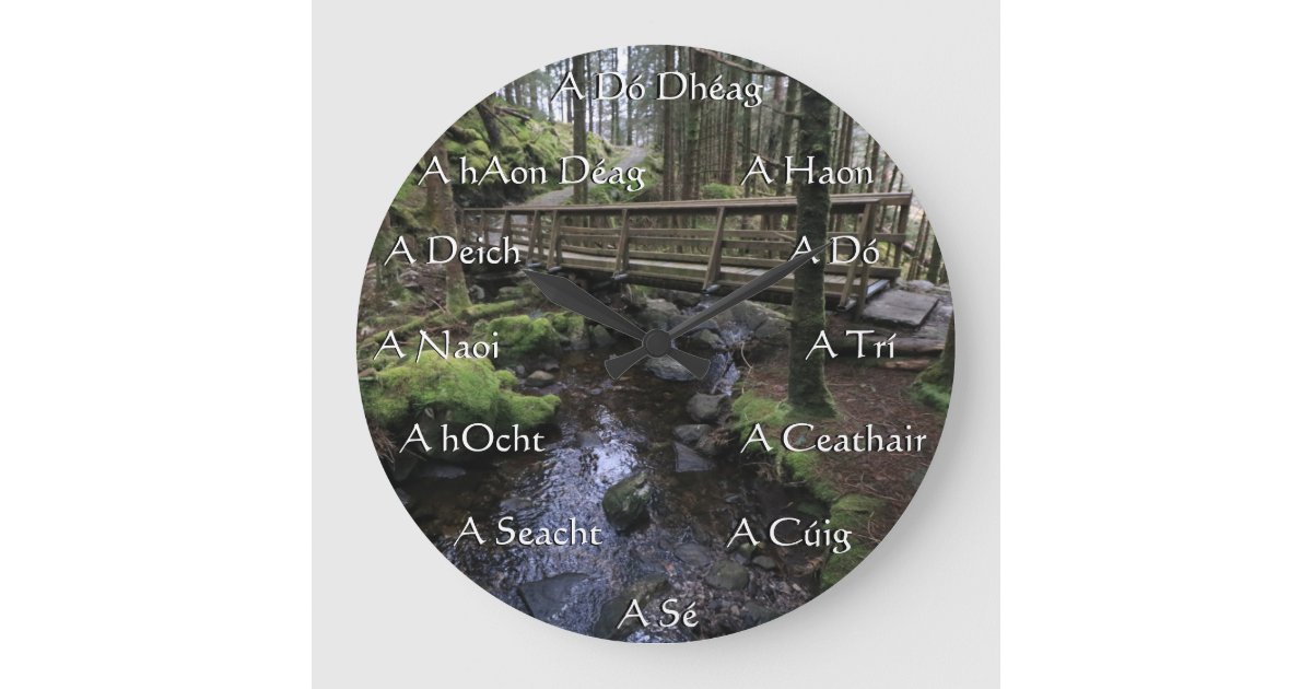 Irish Numbered Clock with Irish Background | Zazzle