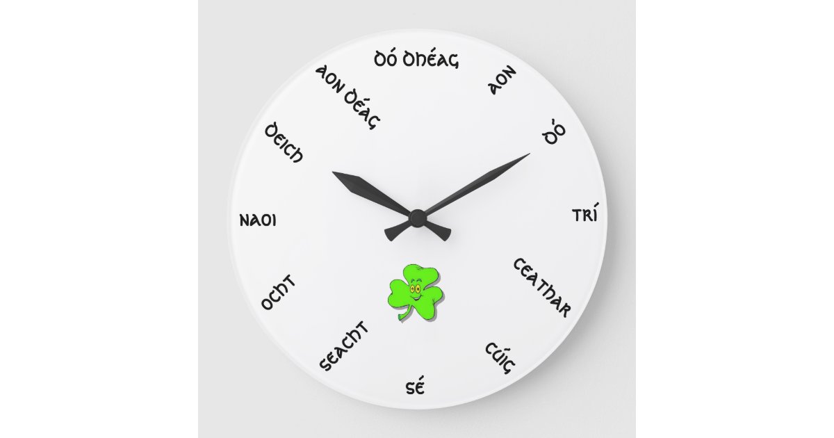 Irish Numbers Wall Clock arc1 | Zazzle