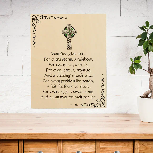 Irish Prayer Wood Canvas Wall Art | Zazzle