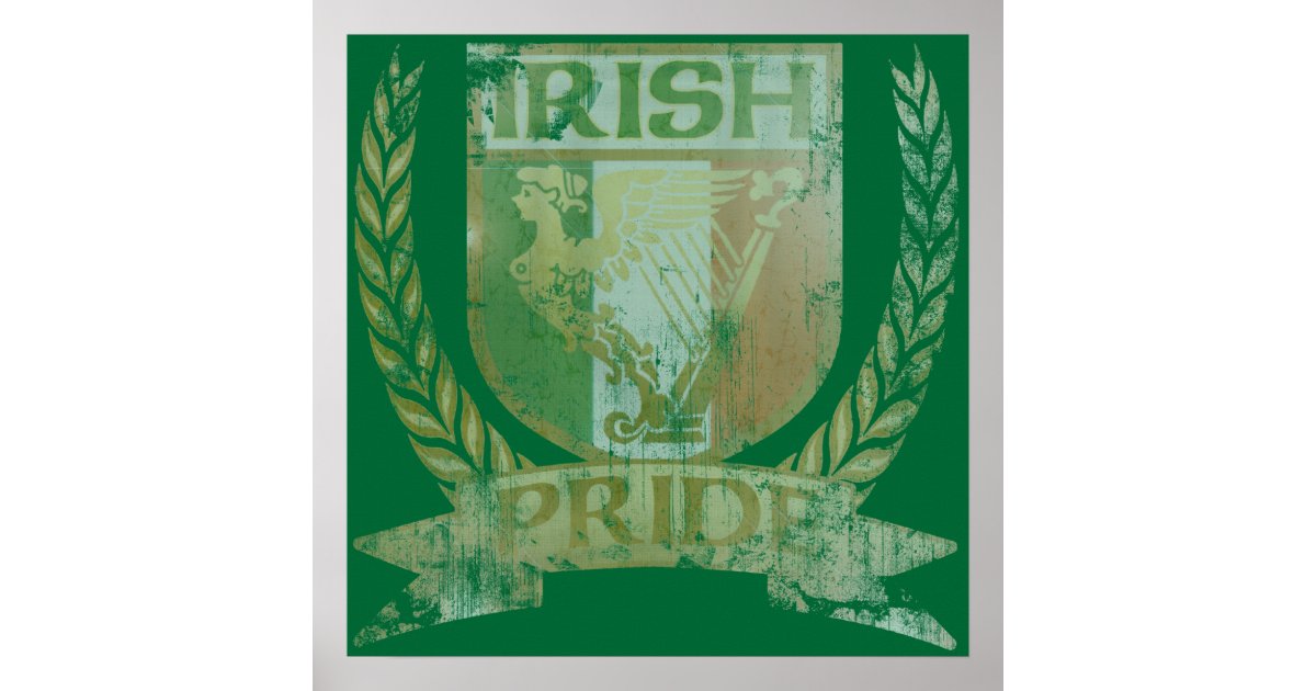 Irish Pride Crest Poster | Zazzle