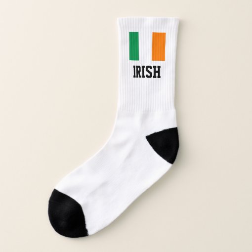 Irish pride flag of Ireland custom white sport Socks | Zazzle