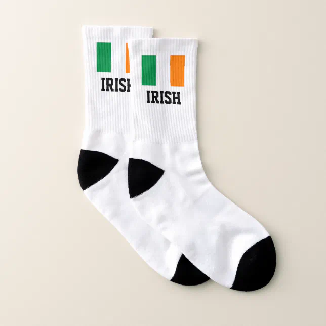 Irish pride flag of Ireland custom white sport Socks | Zazzle