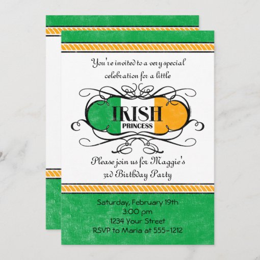 Irish Princess Party Invitation | Zazzle