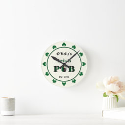 Irish Pub Bar Tavern Acrylic Wall Clock | Zazzle