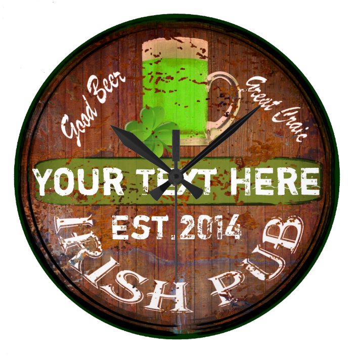 Irish pub sign large clock | Zazzle.com