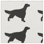 Irish Red and White Setter Silhouette Tiled Basic Fabric | Zazzle