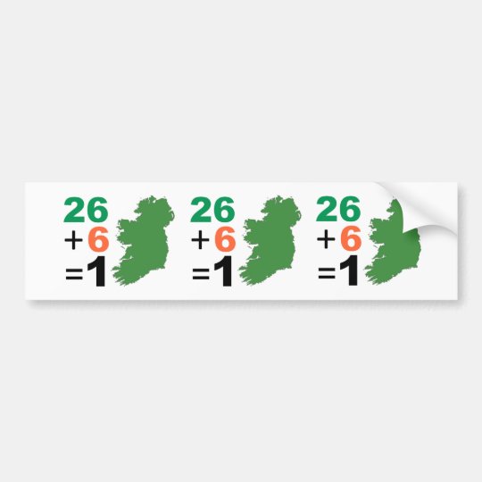 Irish Republic 26+6=1 Bumper Sticker | Zazzle.com