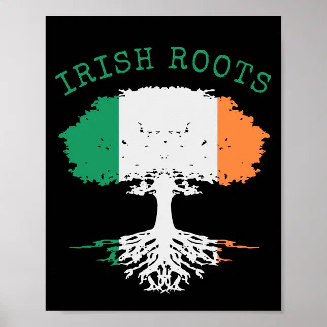 Irish Roots Family Tree Poster | Zazzle