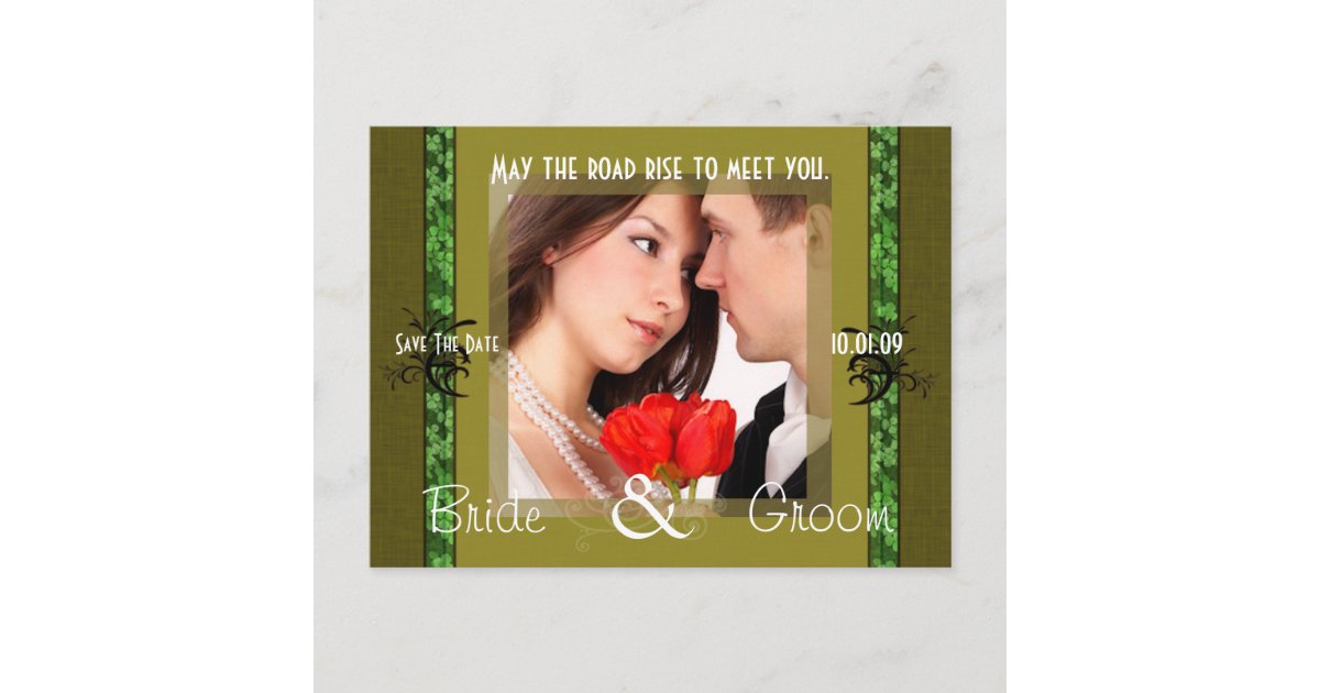Irish Save The Date with Your Photo Announcement Postcard | Zazzle