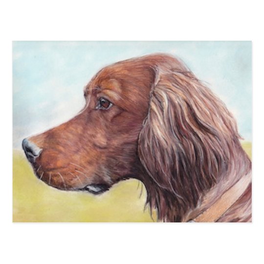 Irish Setter Dog Art Postcard | Zazzle.com