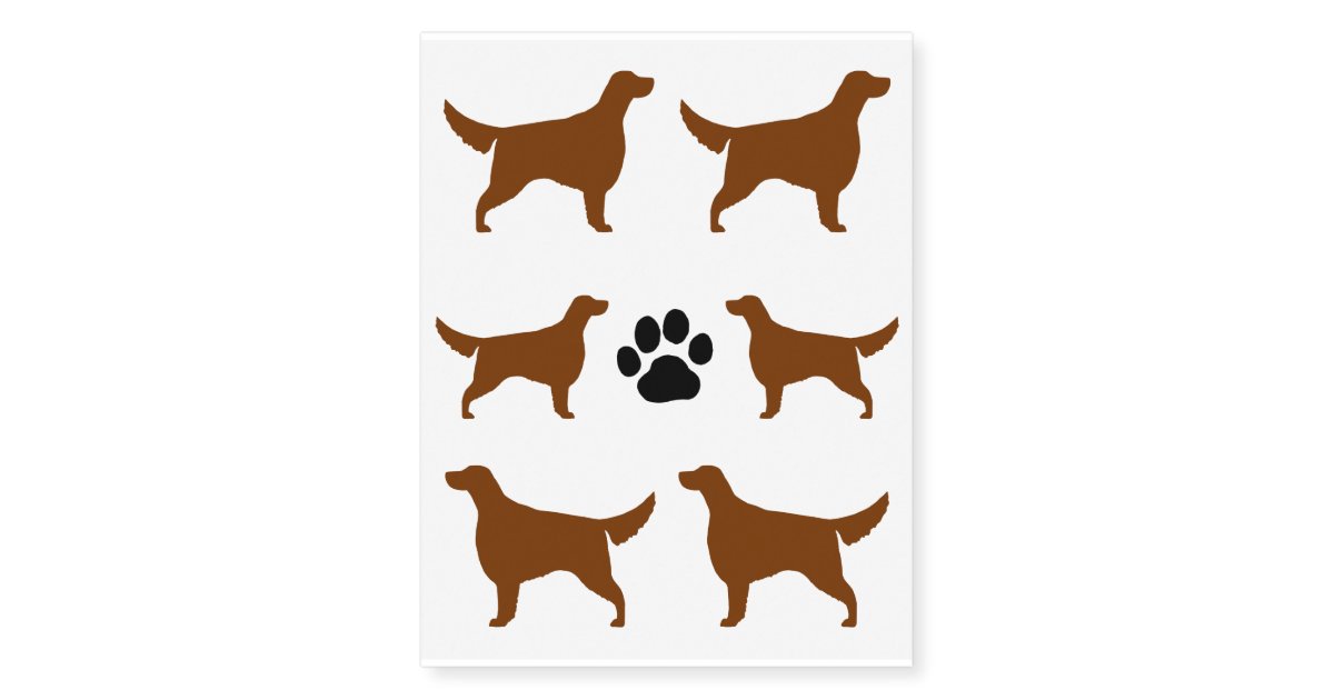 Irish Setter Silhouettes Temporary Tattoos | Zazzle