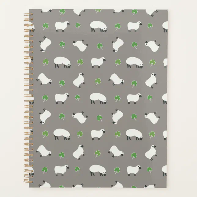 Irish Shamrock and Sheep Pattern Planner | Zazzle