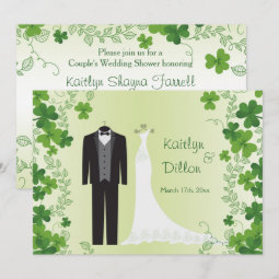 Irish shamrock Couple's Wedding Shower Invitation | Zazzle