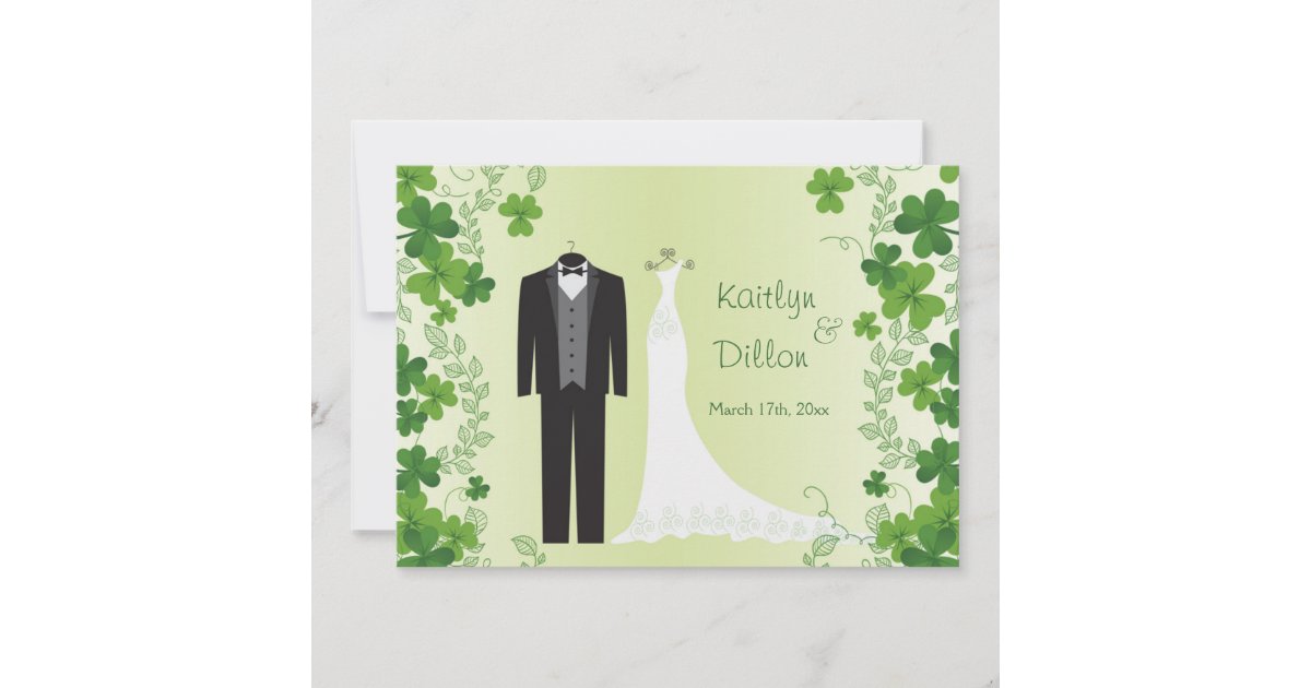 Irish shamrock Couple's Wedding Shower Invitation | Zazzle