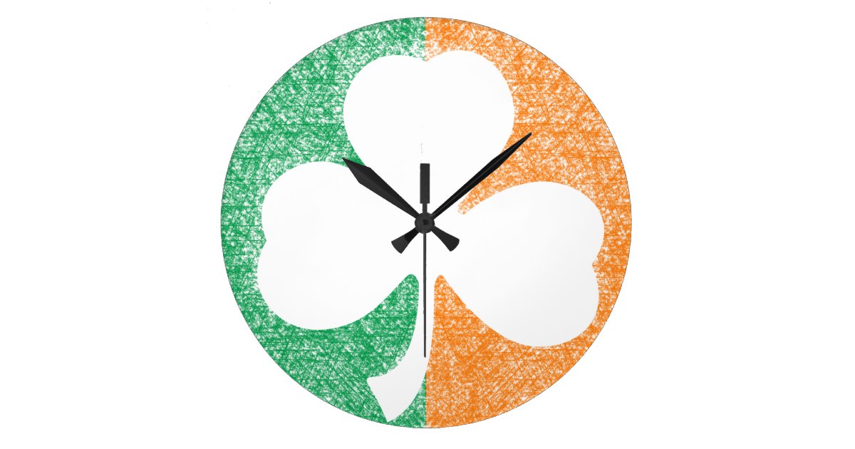 Irish Shamrock custom wall clock | Zazzle.com