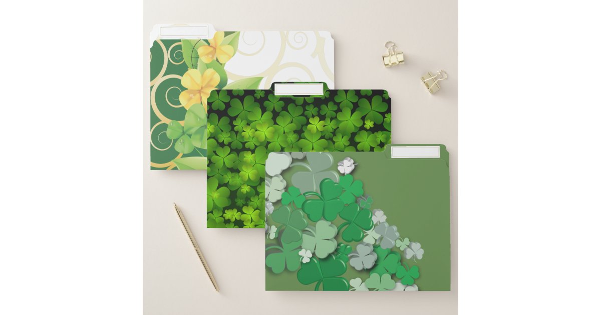 Irish Shamrocks File Folder | Zazzle
