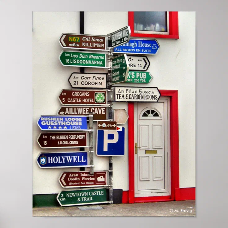 Irish Signpost Print | Zazzle