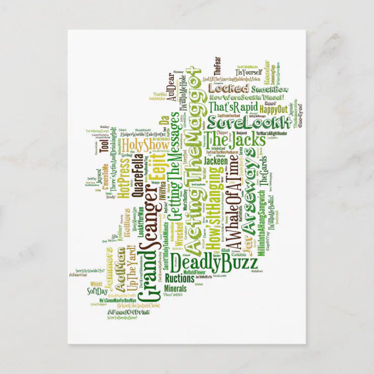 Irish Slang Map Postcard | Zazzle
