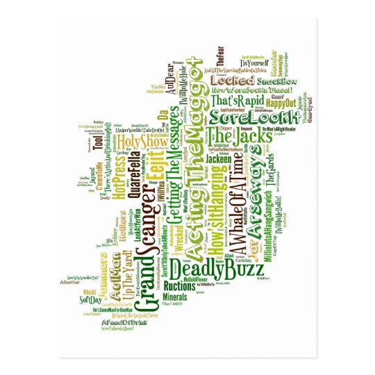 Irish Slang Map Postcard | Zazzle.com