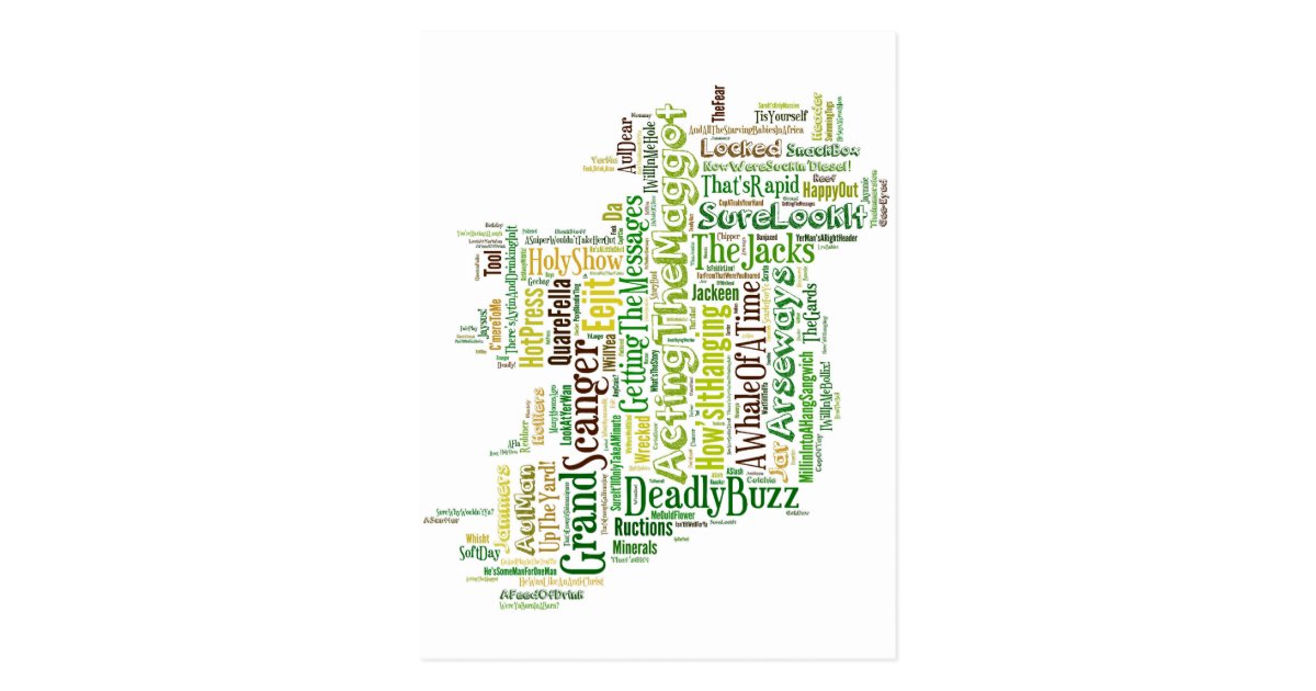 Irish Slang Map Postcard | Zazzle.com