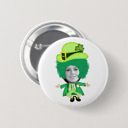 Irish St Patricks Day Jig, Photo Framed Head Button | Zazzle