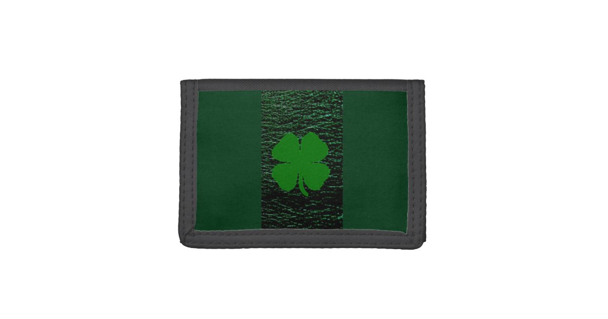 Irish Styled Green Shamrock TriFold Nylon Wallet | Zazzle