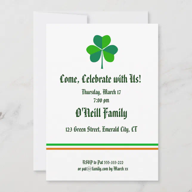 Irish themed Invitation | Zazzle