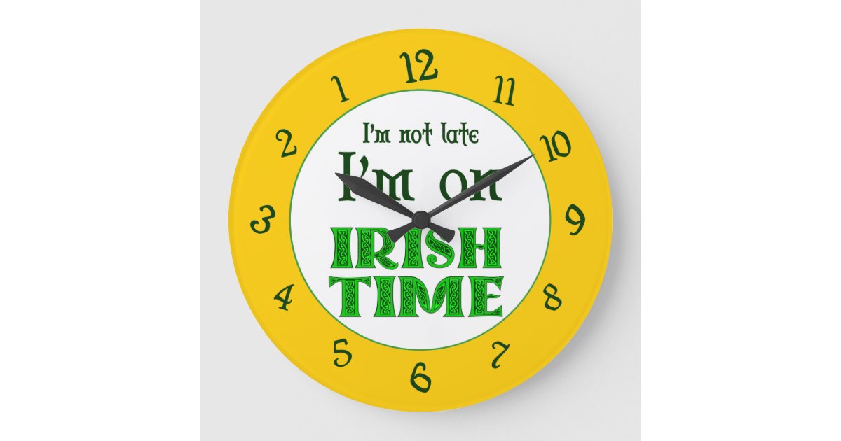 Irish Time Backwards Numbers Clock | Zazzle