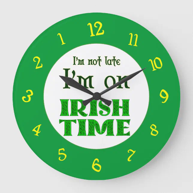 Irish Time Backwards Numbers Clock | Zazzle