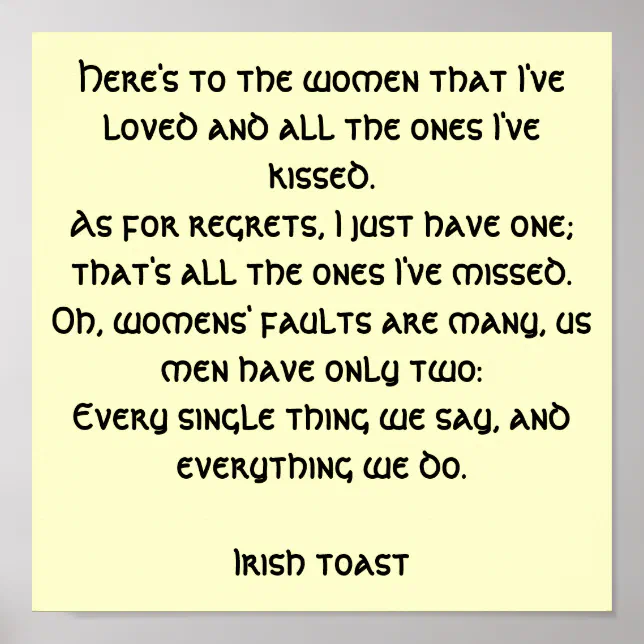 Irish Toast Poster | Zazzle
