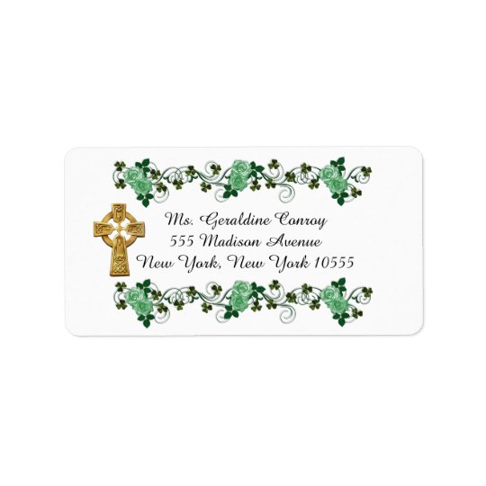 Irish trellis address labels Celtic cross | Zazzle.com