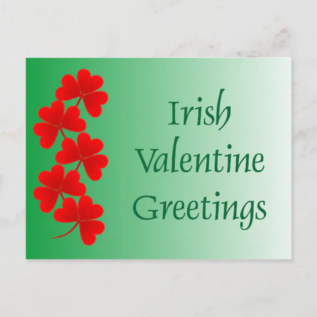 Irish Valentine Greetings Postcard | Zazzle