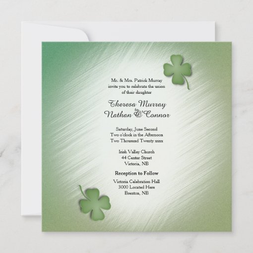Irish Wedding Invitation | Zazzle