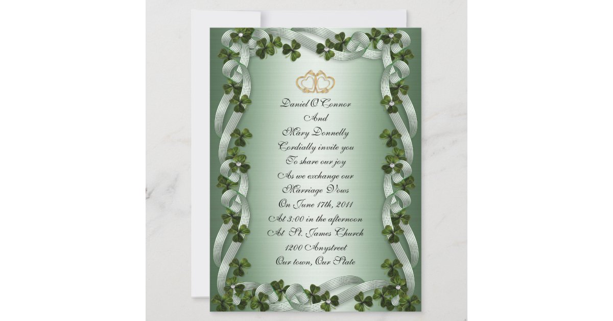 Irish wedding Invitation elegant | Zazzle