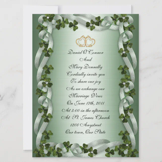 Irish wedding Invitation elegant | Zazzle