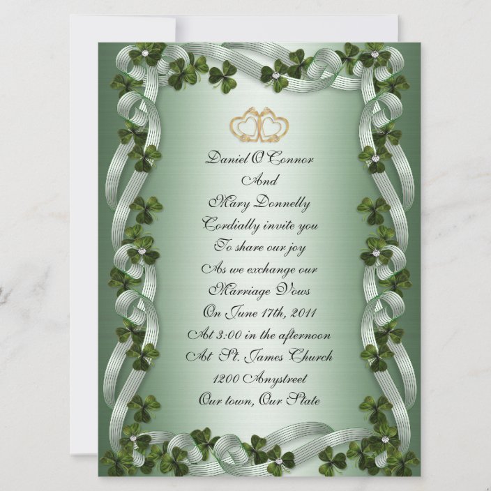 Irish wedding Invitation elegant | Zazzle.com