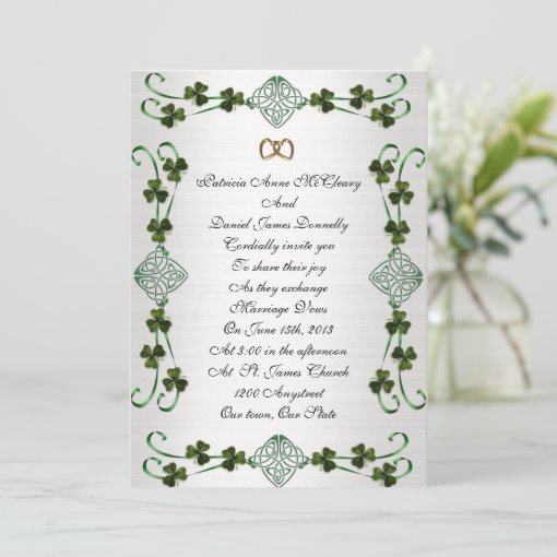 Irish wedding Invitation Unity knot | Zazzle