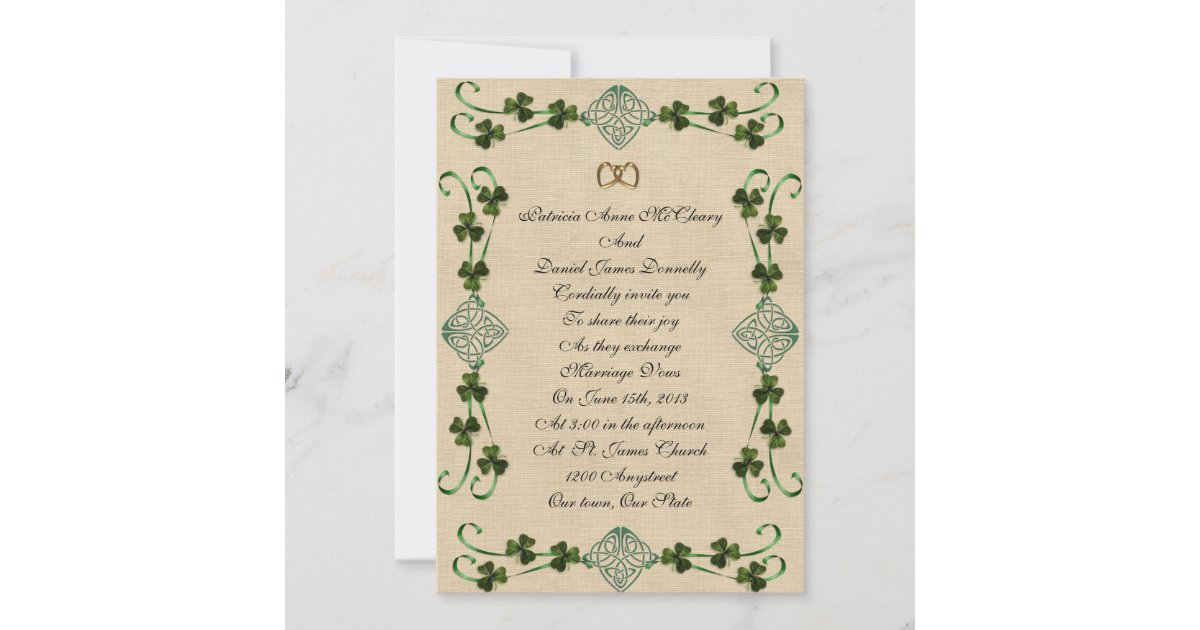 Irish wedding Invitation Unity knot | Zazzle
