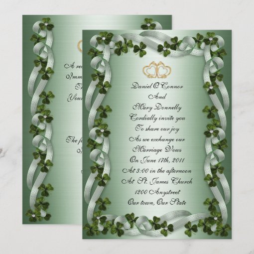 Irish wedding Invitations elegant | Zazzle