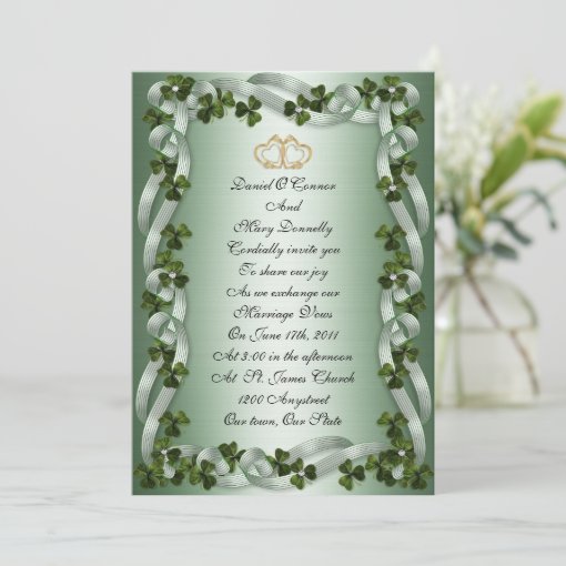 Irish wedding Invitations elegant | Zazzle