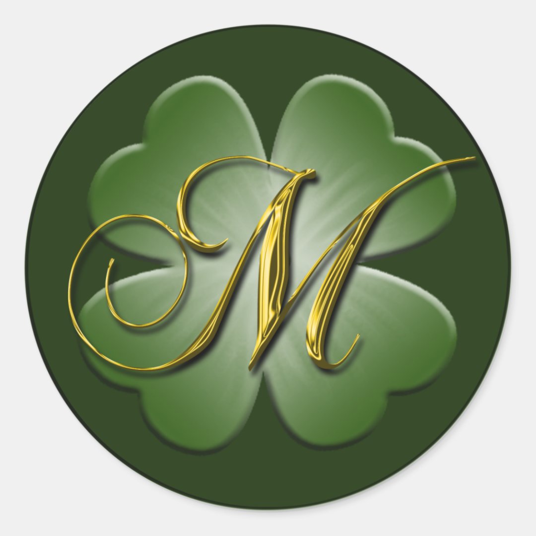 Irish Wedding Monogram M Envelope Seal | Zazzle