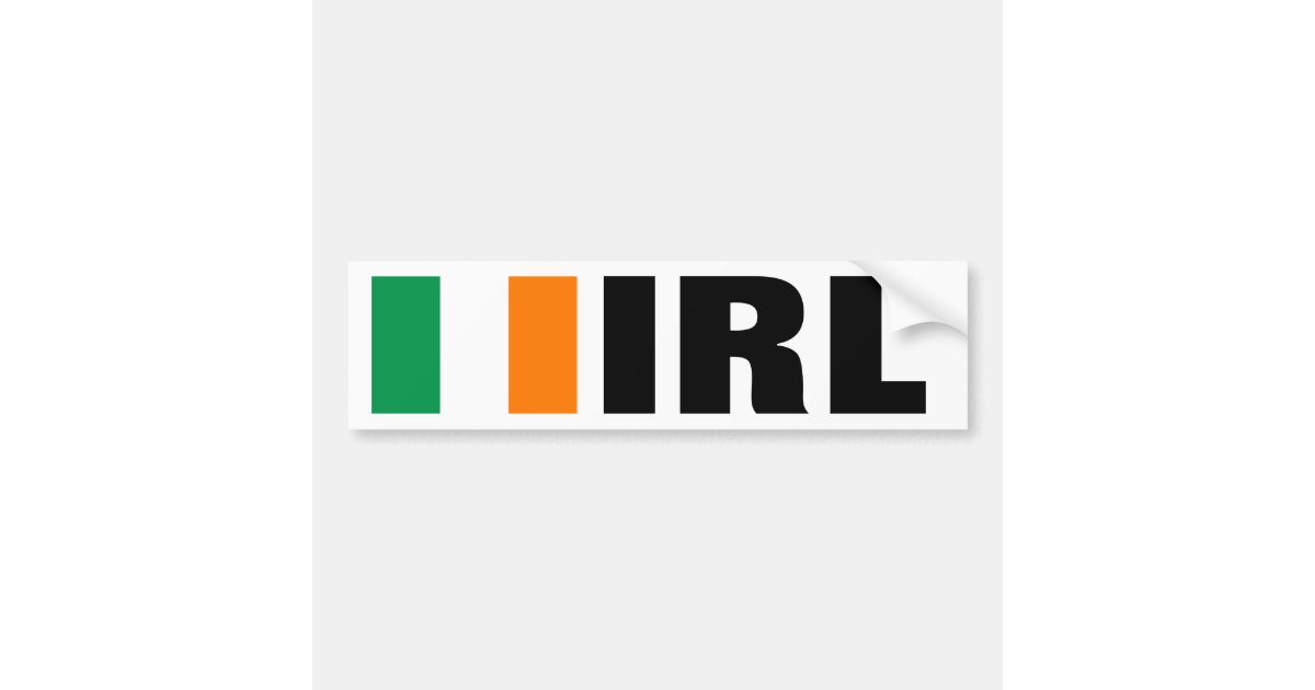 IRL Bumper sticker with Irish flag | Zazzle